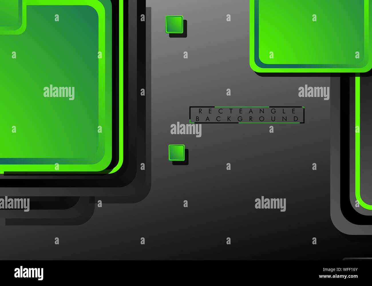 Black and green neon squares abstract hi-tech background. Vector ...