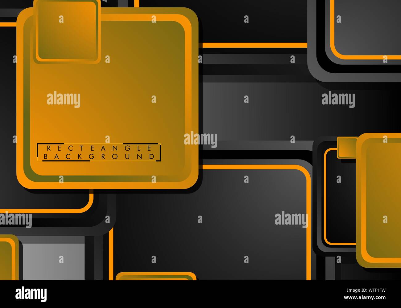 Black and orange neon squares abstract hi-tech background. Vector ...