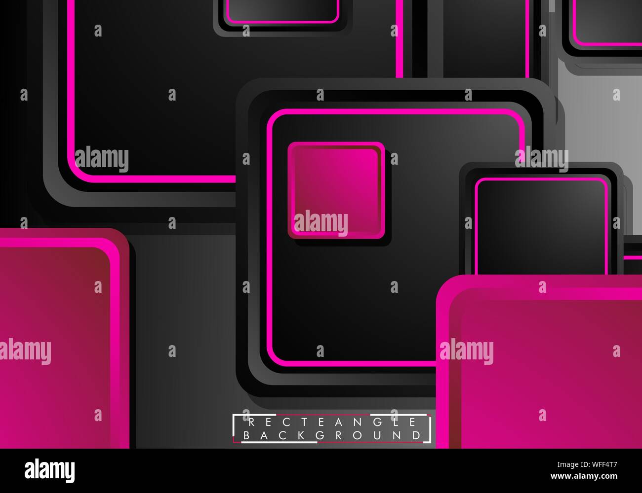 Black and pink neon squares abstract hi-tech background. Vector ...