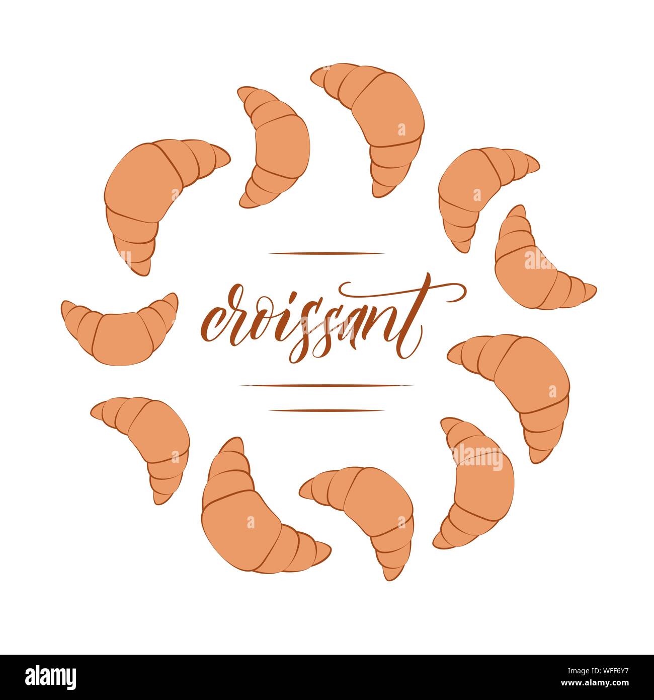Croissant circle frame Stock Vector Image & Art - Alamy