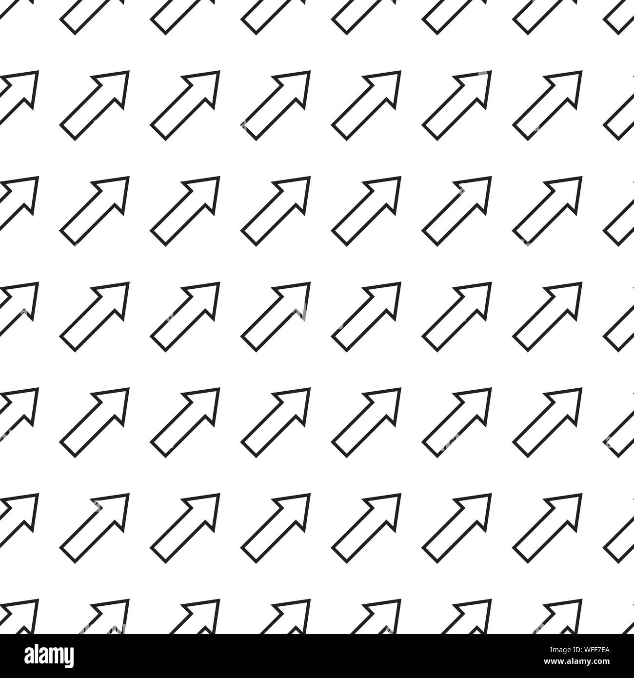 Arrows seamless pattern. Sketch design symbols. Black and white vector ...