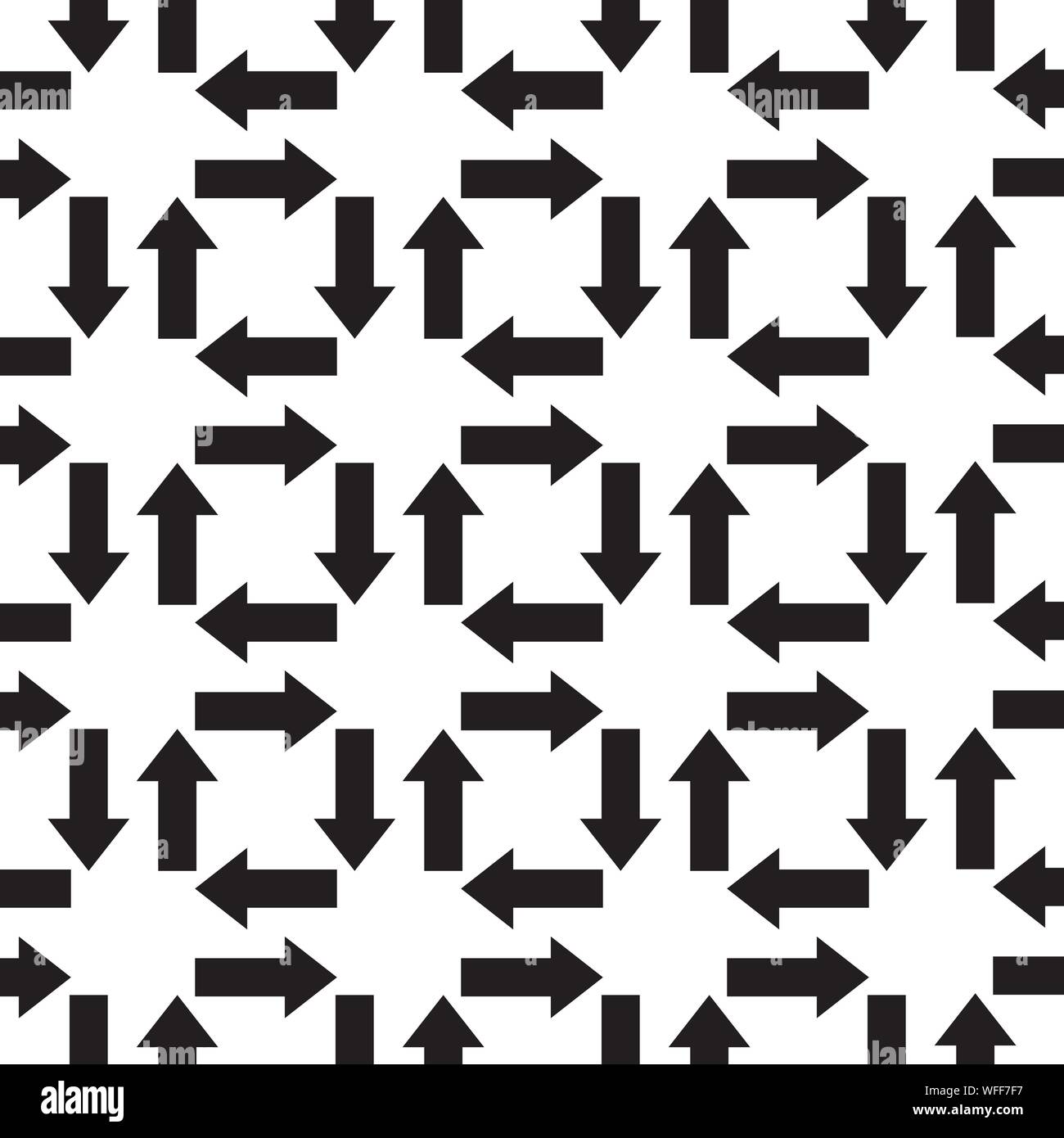 Arrows seamless pattern. Sketch design symbols. Black and white vector ...