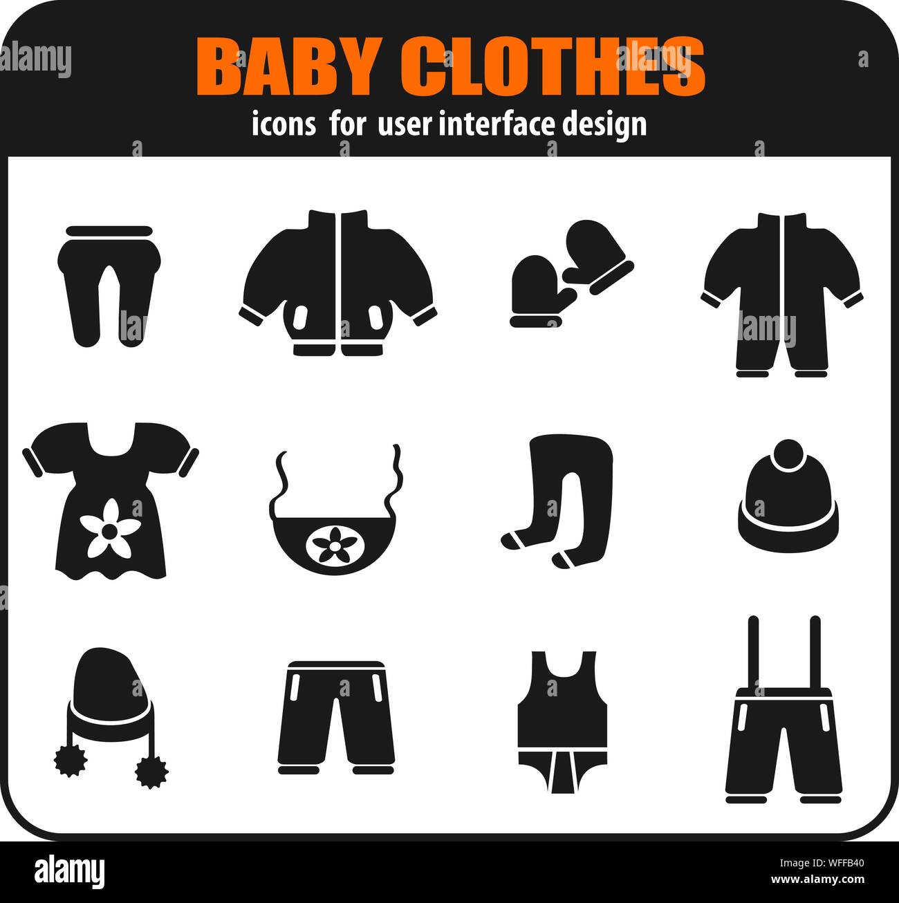 Baby clothes icon set Stock Vector Image & Art - Alamy