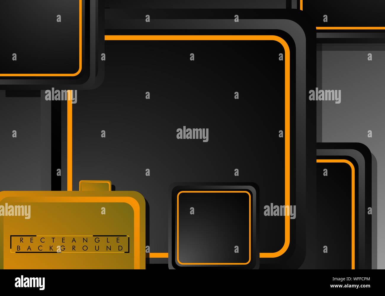 Black and orange neon squares abstract hi-tech background. Vector ...