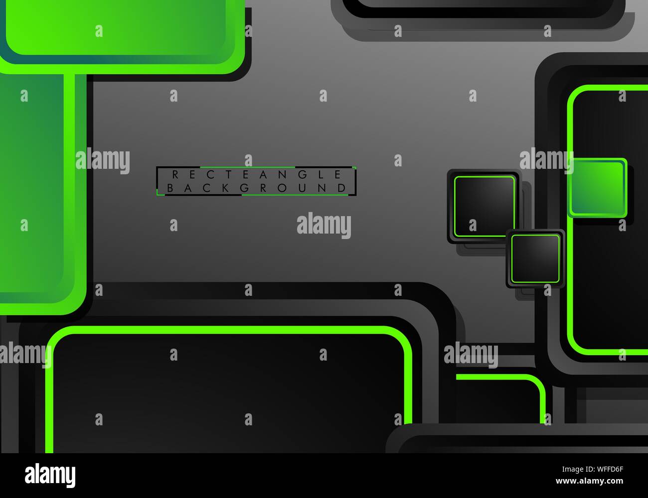 Black and green neon squares abstract hi-tech background. Vector ...