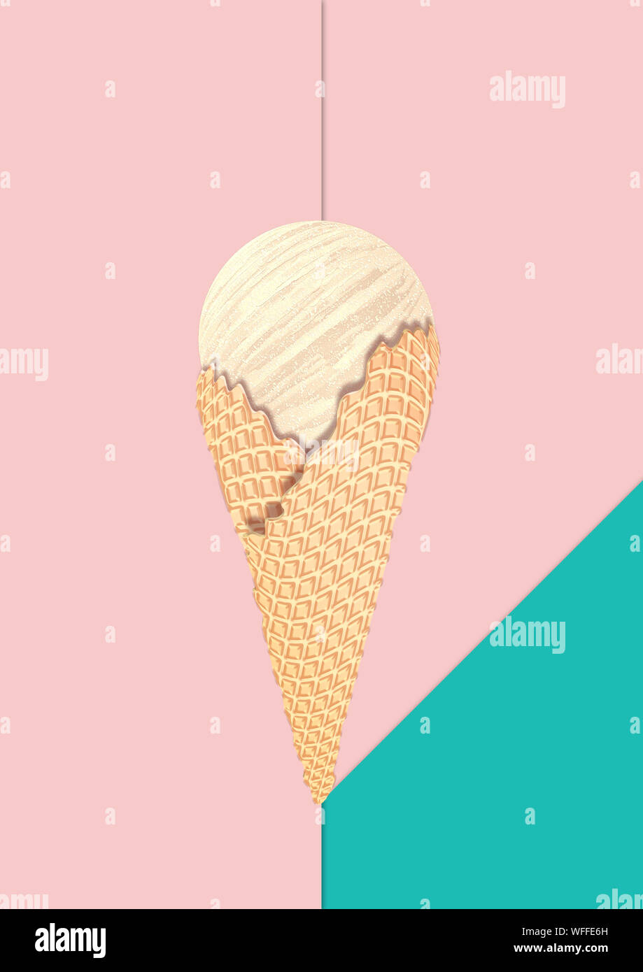 Abstract stylized ice cream cone illustration design Stock Photo - Alamy
