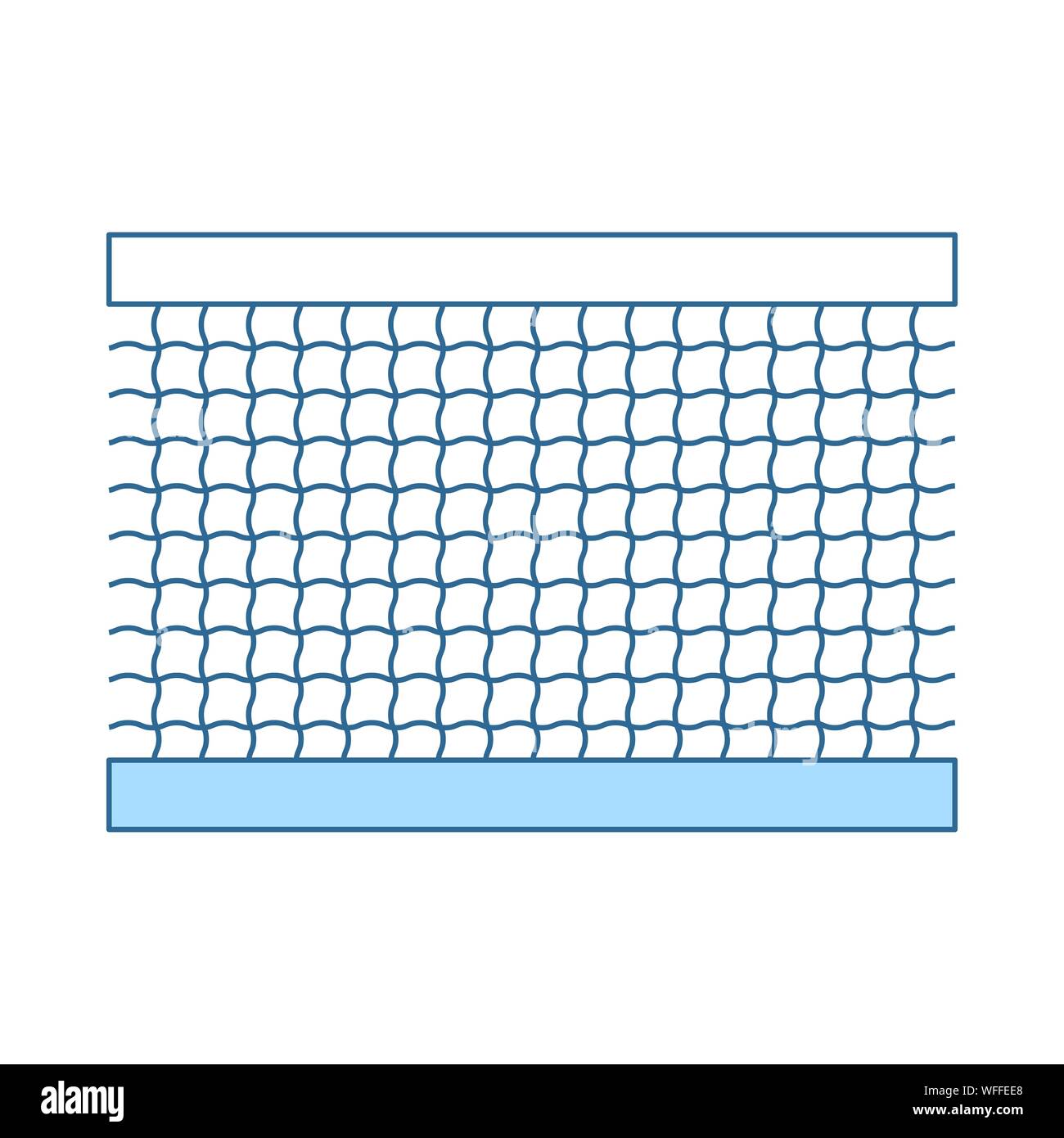 Tennis Net Icon. Thin Line With Blue Fill Design. Vector Illustration ...