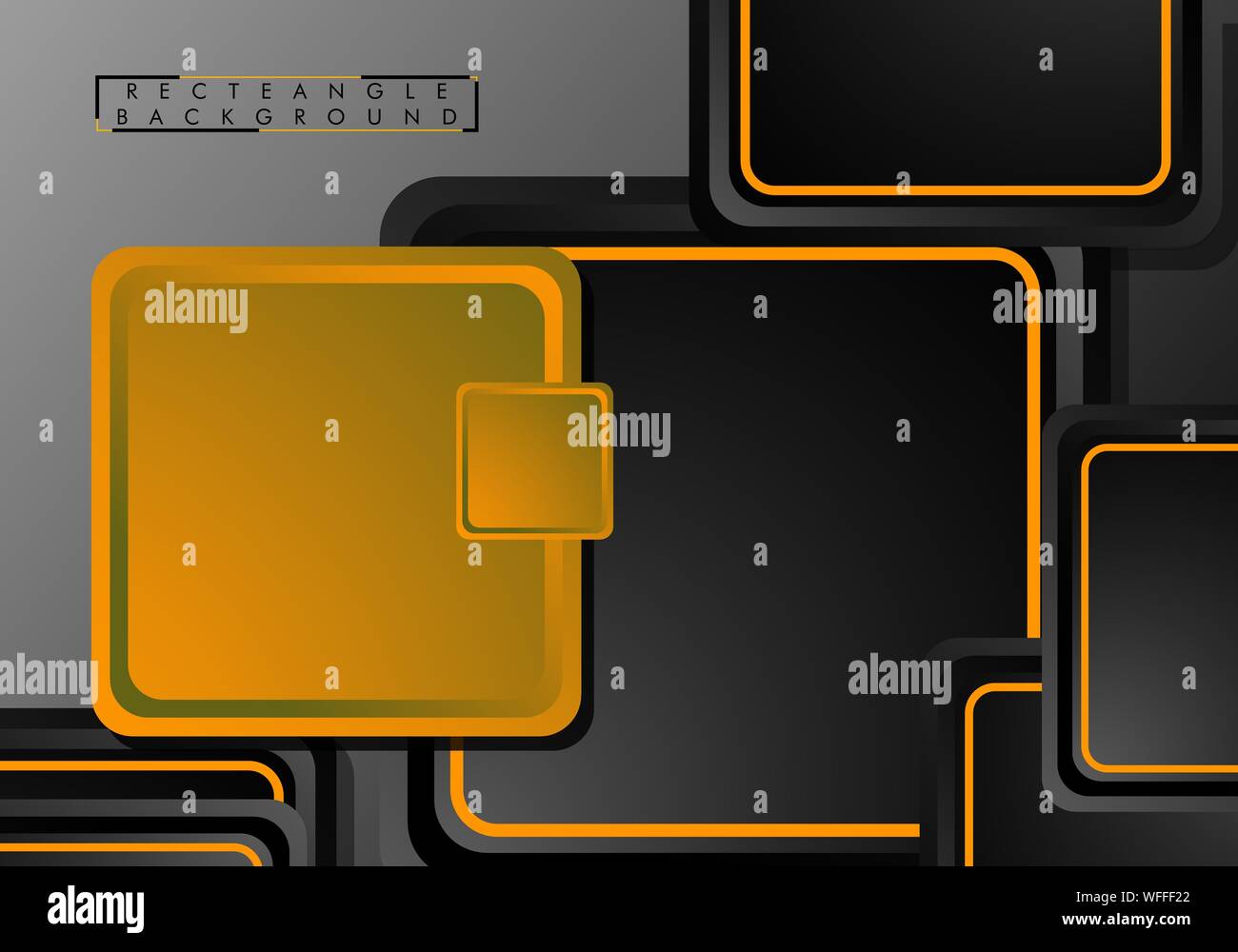 Black and orange neon squares abstract hi-tech background. Vector ...