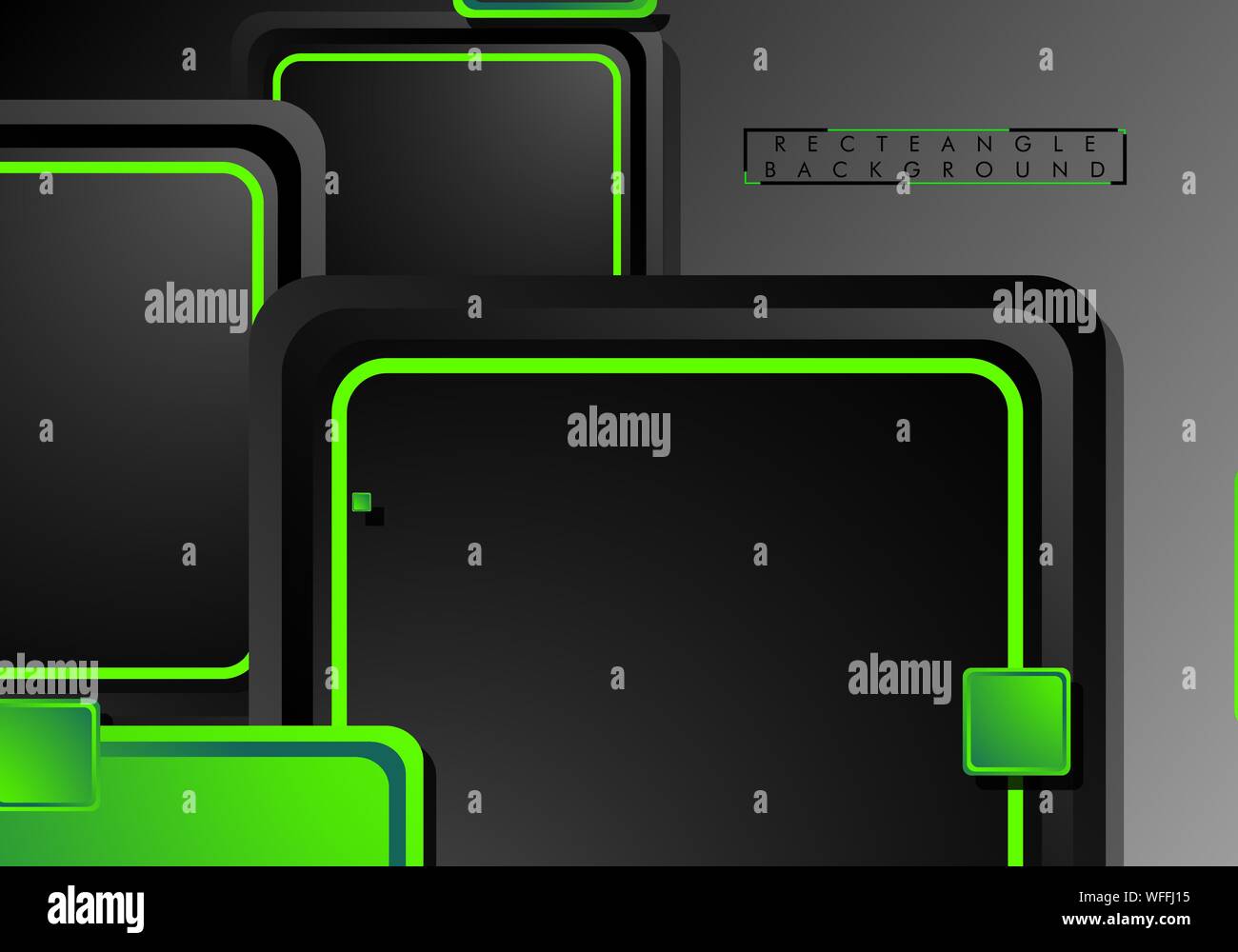 Black and green neon squares abstract hi-tech background. Vector ...