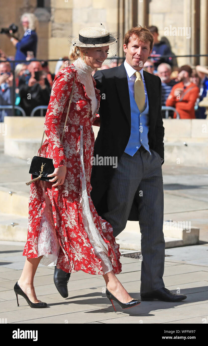 James Blunt and his wife Sofia Wellesley arriving at York Minster for ...