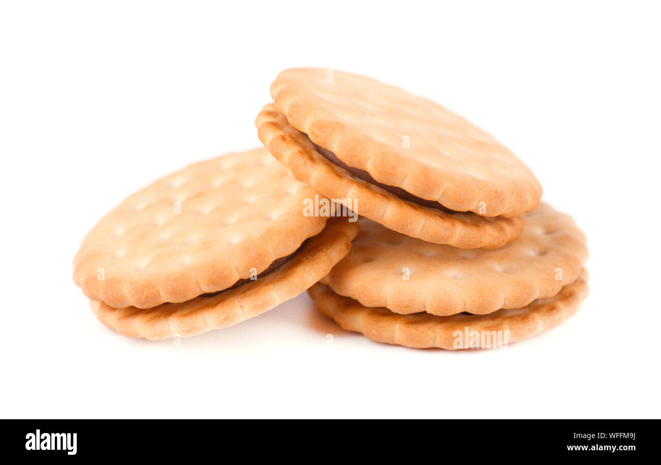 Sandwich biscuits, filled with chocolate. Cookies with cream filling ...