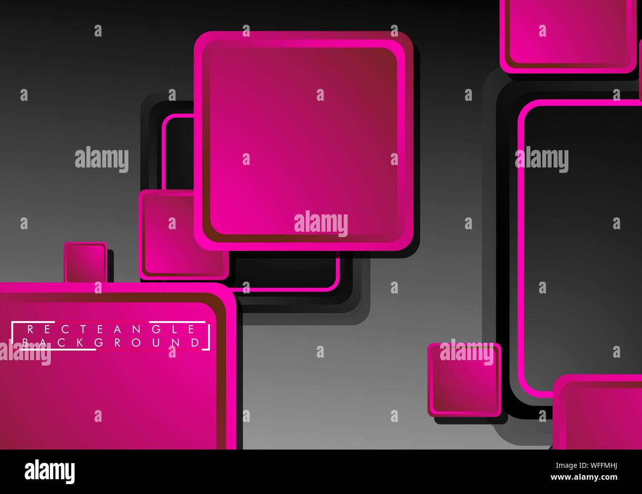 Black and pink neon squares abstract hi-tech background. Vector ...