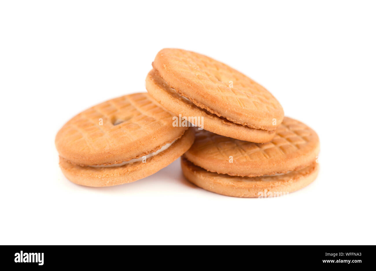 Sandwich biscuits, filled with chocolate. Cookies with cream filling ...