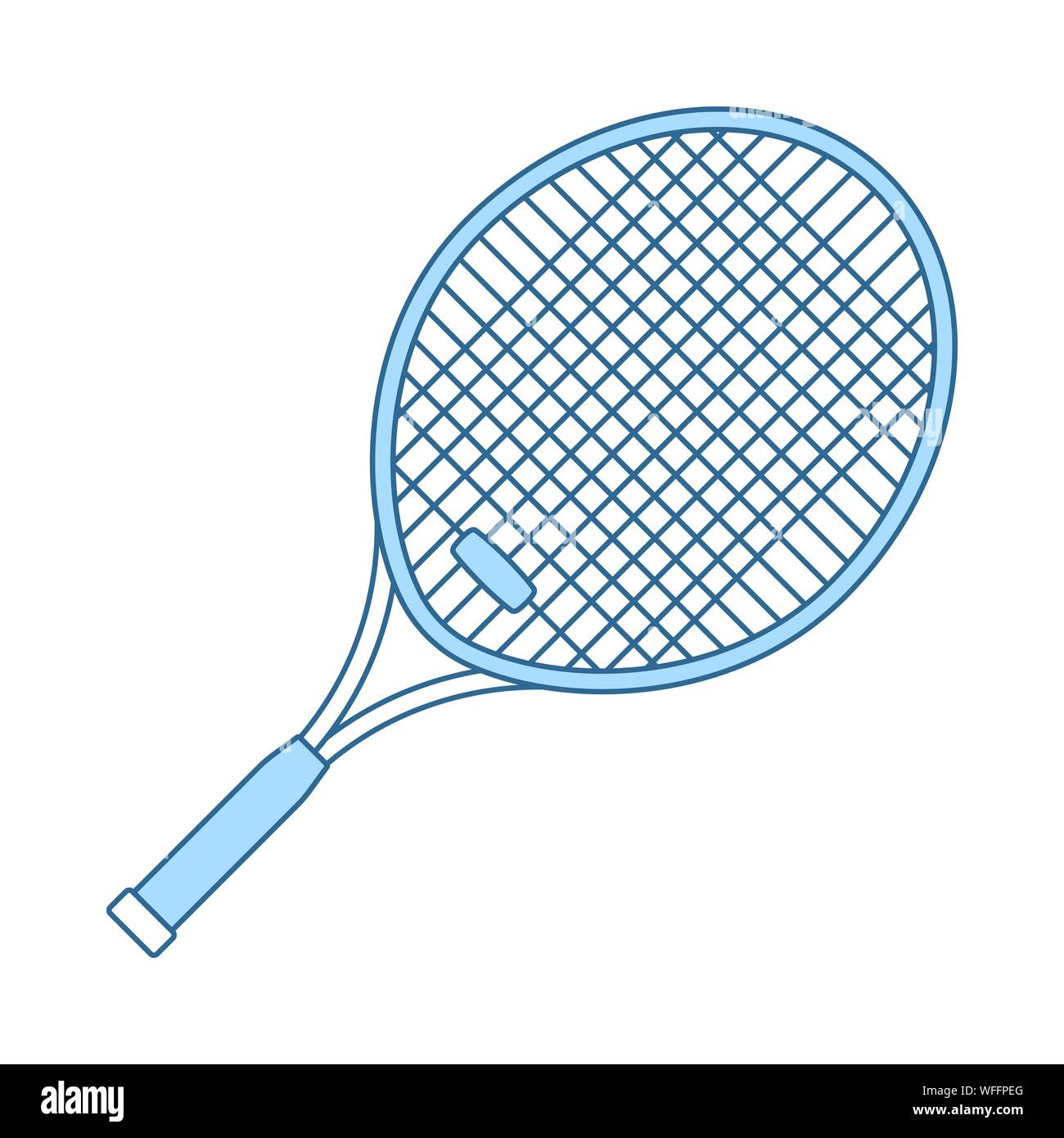 Tennis Racket Icon. Thin Line With Blue Fill Design. Vector ...