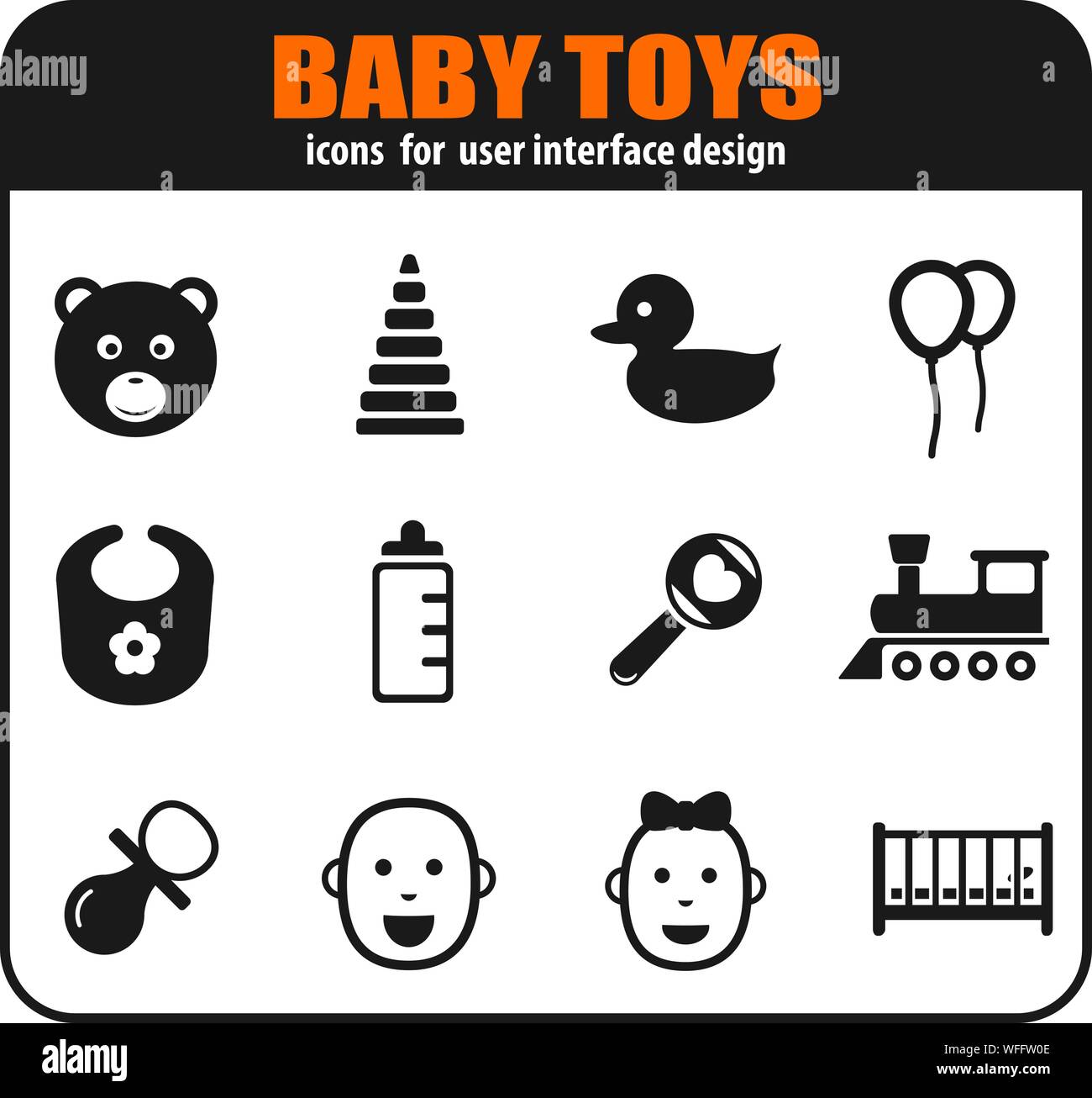 Baby toys icon set Stock Vector Image & Art - Alamy