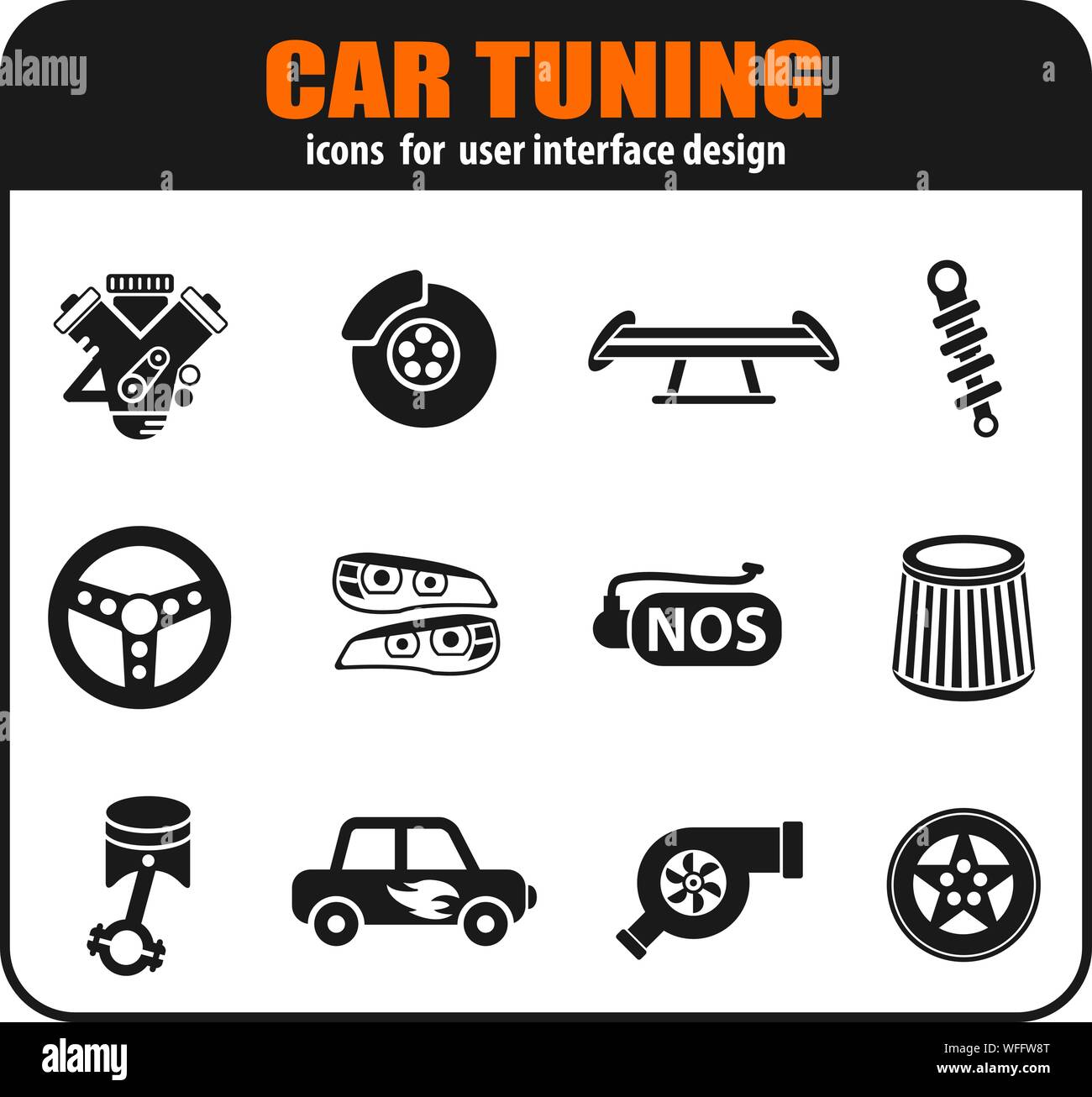 Car tuning icon set Stock Vector Image & Art - Alamy