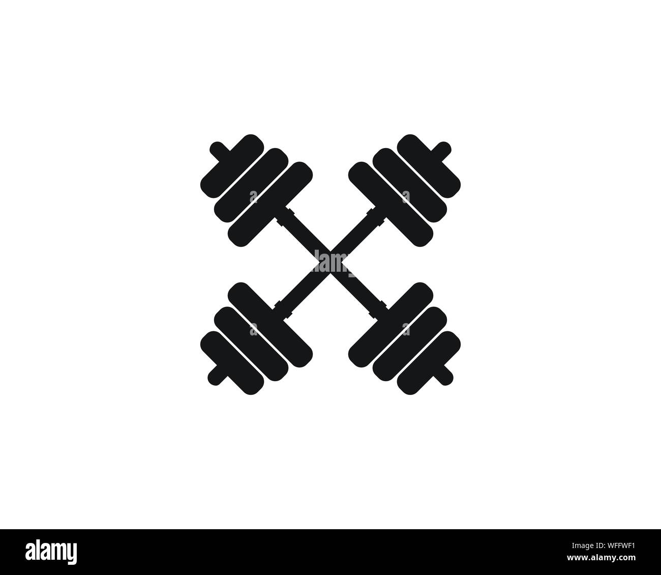 Barbel, Dumbbell Gym Icon Logo Template gym Badge, Fitness Logo Design Stock Vector Image & Art ...