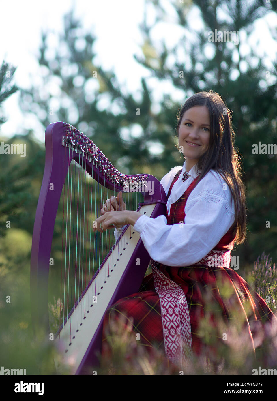 Person playing harp hi-res stock photography and images - Alamy