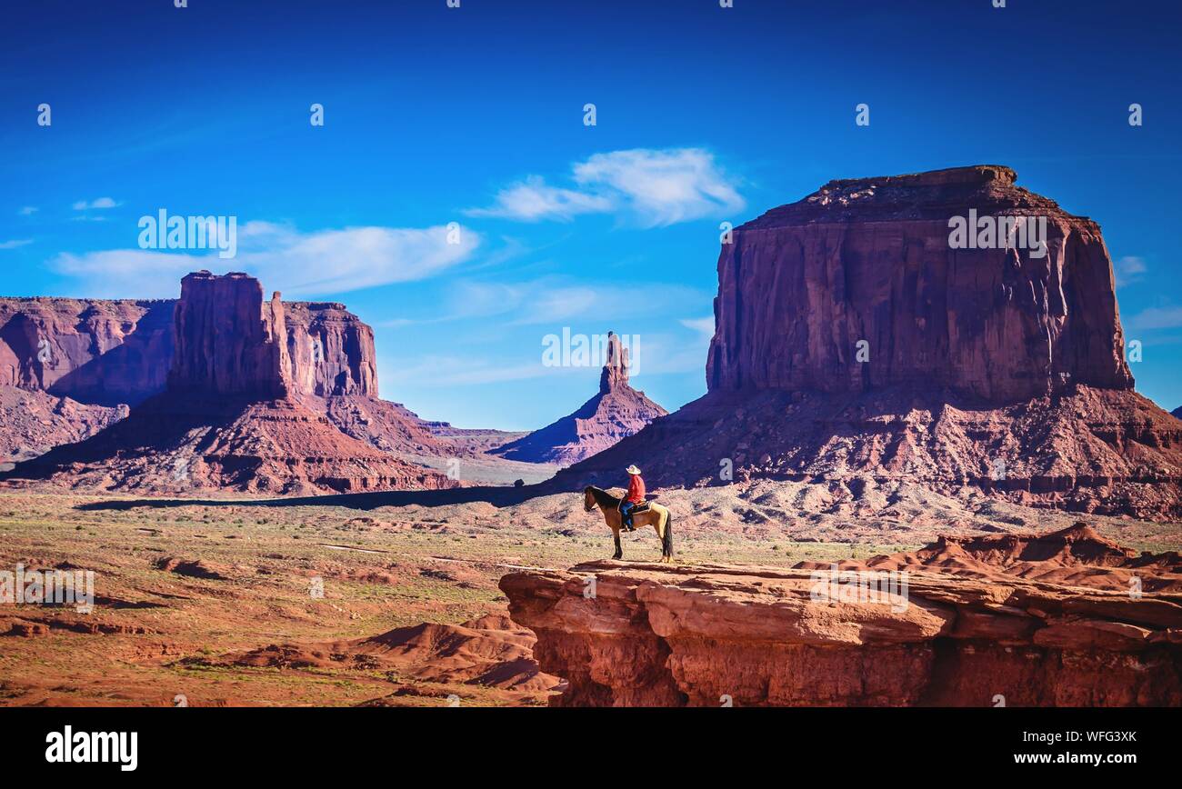 Cowboy Horse Cliff High Resolution Stock Photography and Images - Alamy