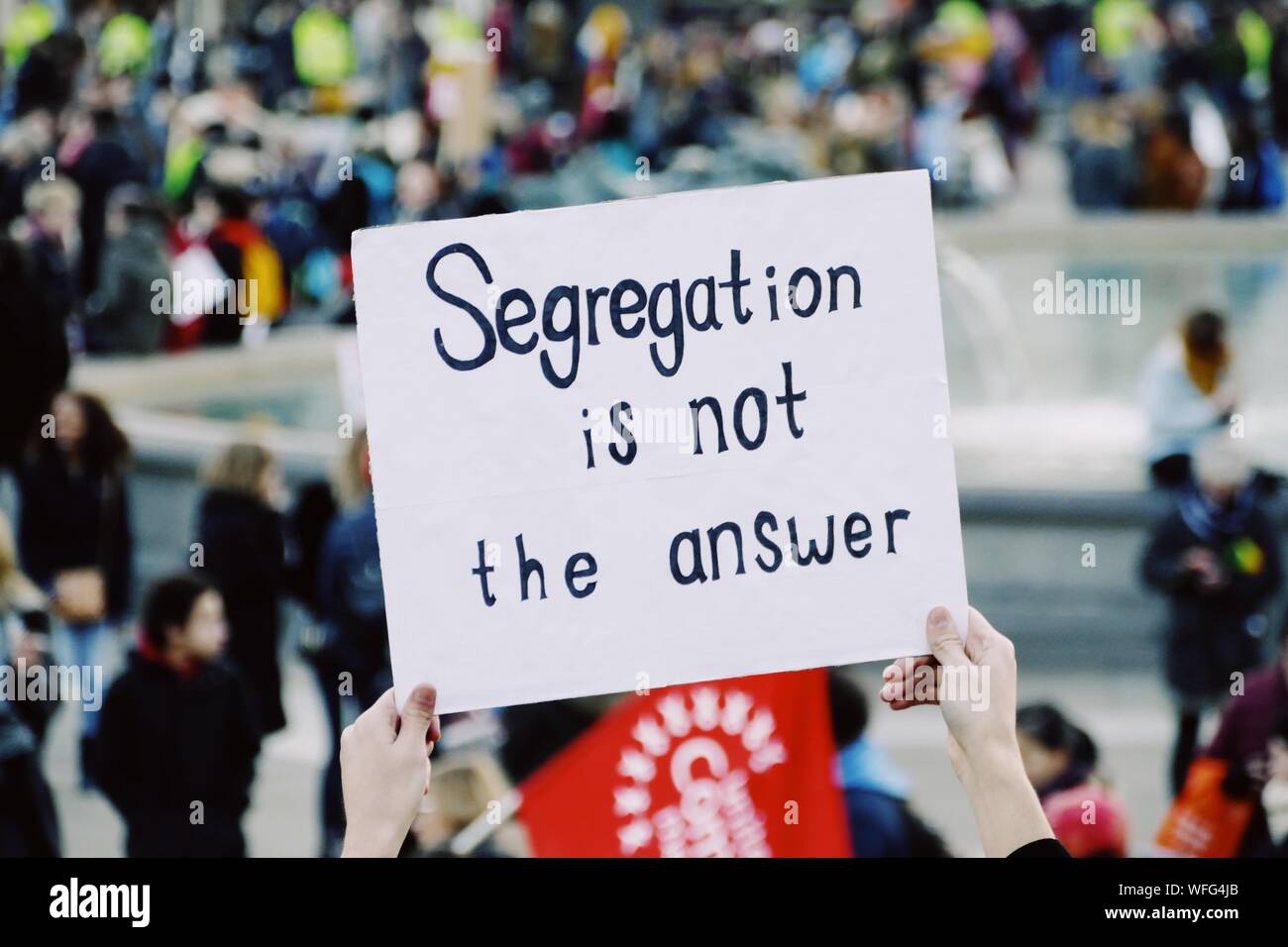Social issues communication protest holding placard hi-res stock ...