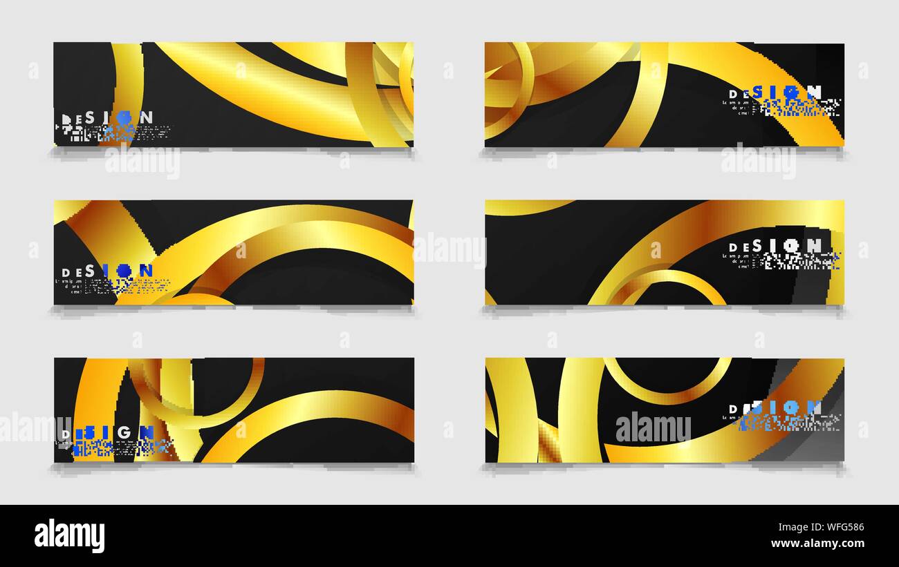 Banners with abstract metal vector backgrounds with luxurious shiny ...