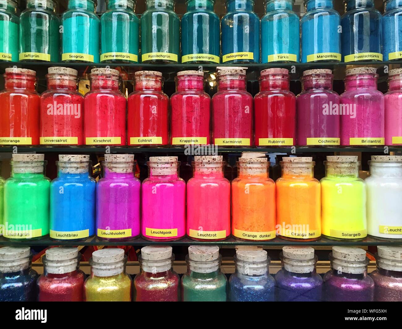 Colorful bottles of paint hi-res stock photography and images - Alamy