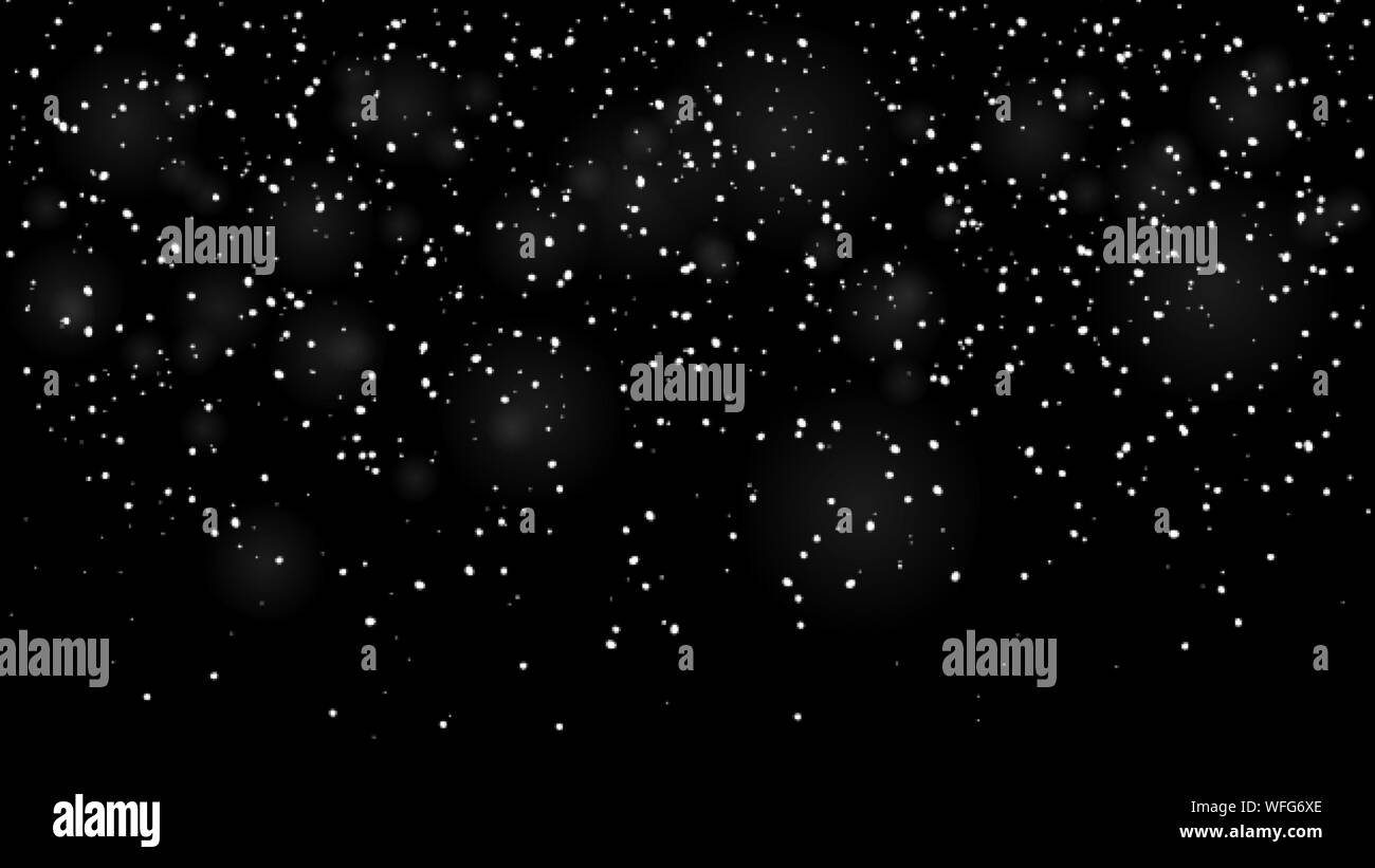 Falling snow overlay. Christmas snowfall banner overlay with blurred ...