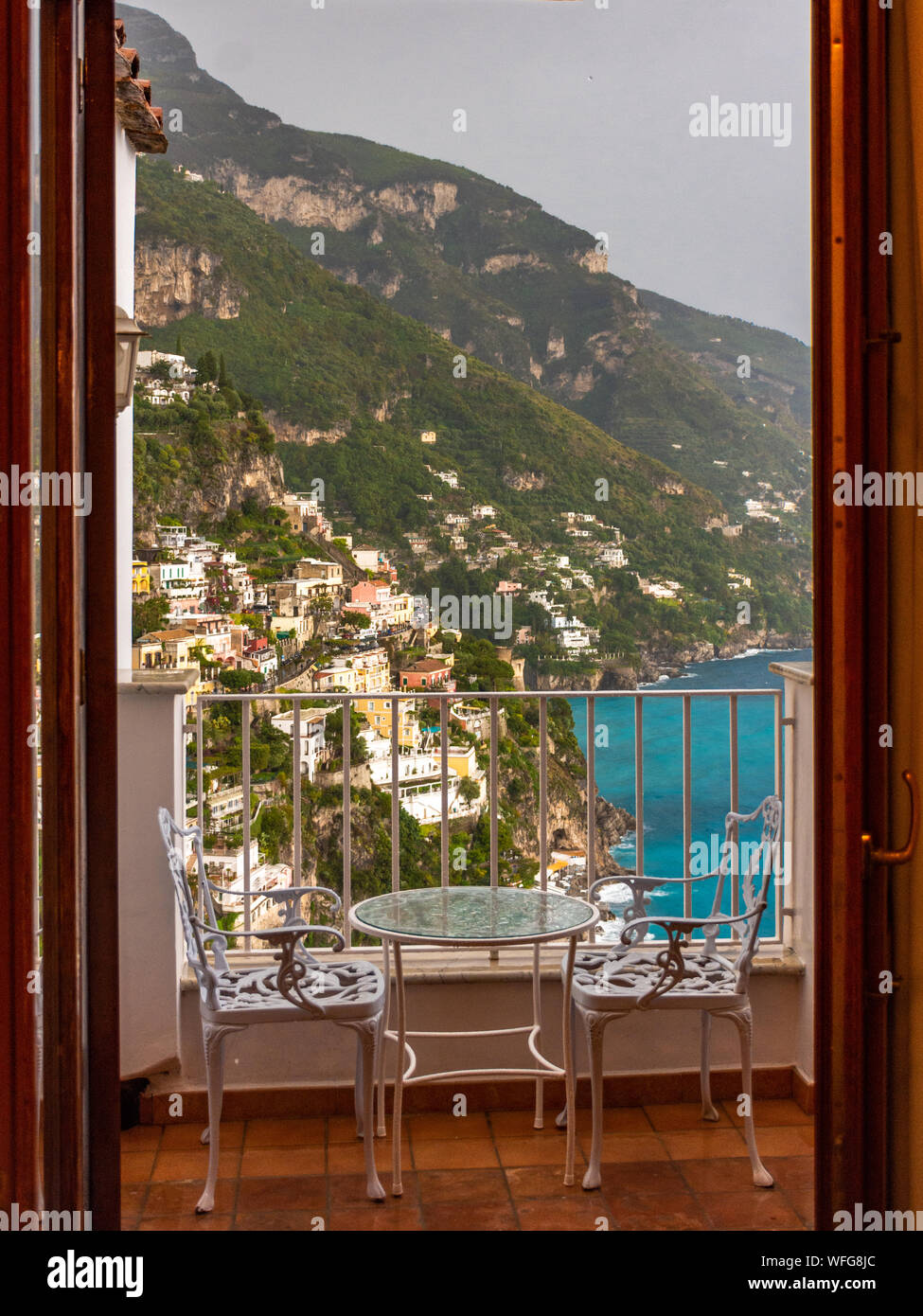 Italy, Positano, view of the coast from a window Stock Photo - Alamy