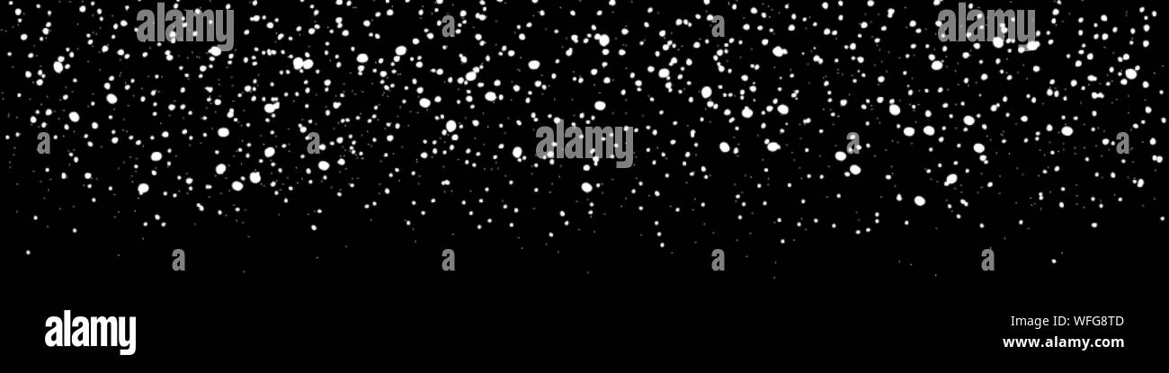 Christmas snowfall overlay. Falling snow banner. Edging of winter ...