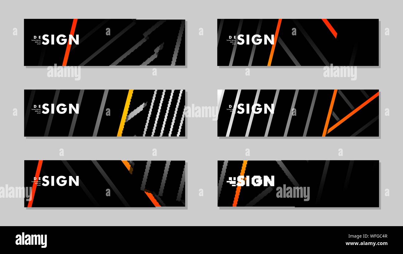 A set of modern vector banners with a line background Stock Vector ...