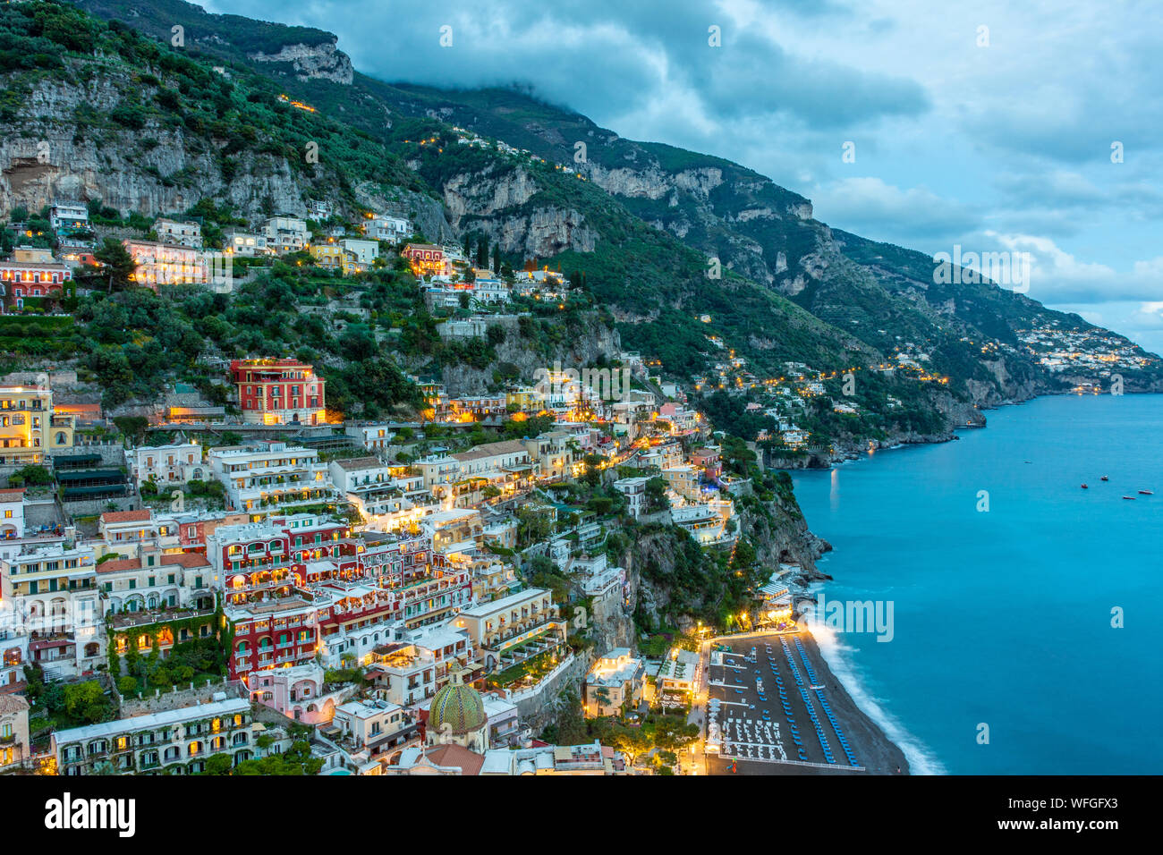Sunset positano beach hi-res stock photography and images - Alamy