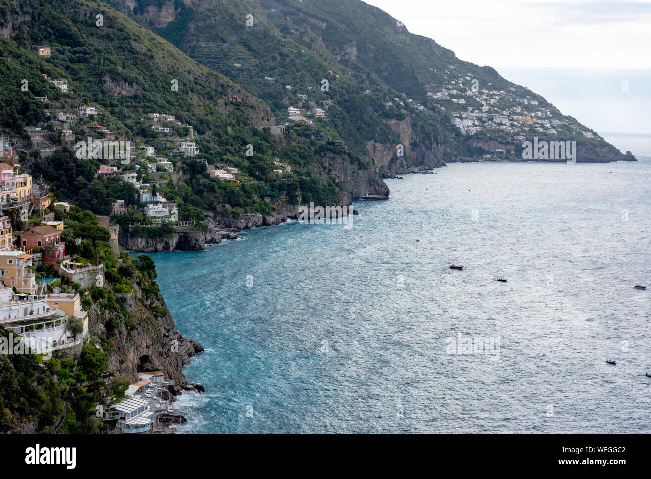 Italy, Positano, panorama of houses and the beach Stock Photo - Alamy