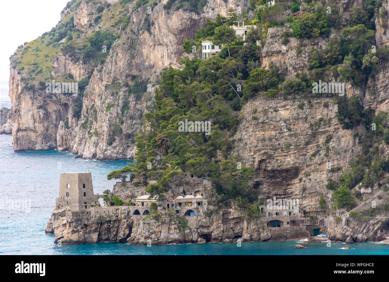 Italy, view of rocky walls in the Amalfi coast Stock Photo - Alamy