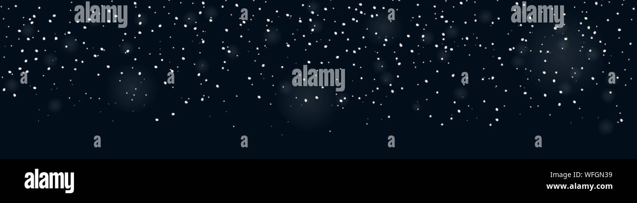 Snowfall overlay. Falling snow seamless banner for winter decorations ...