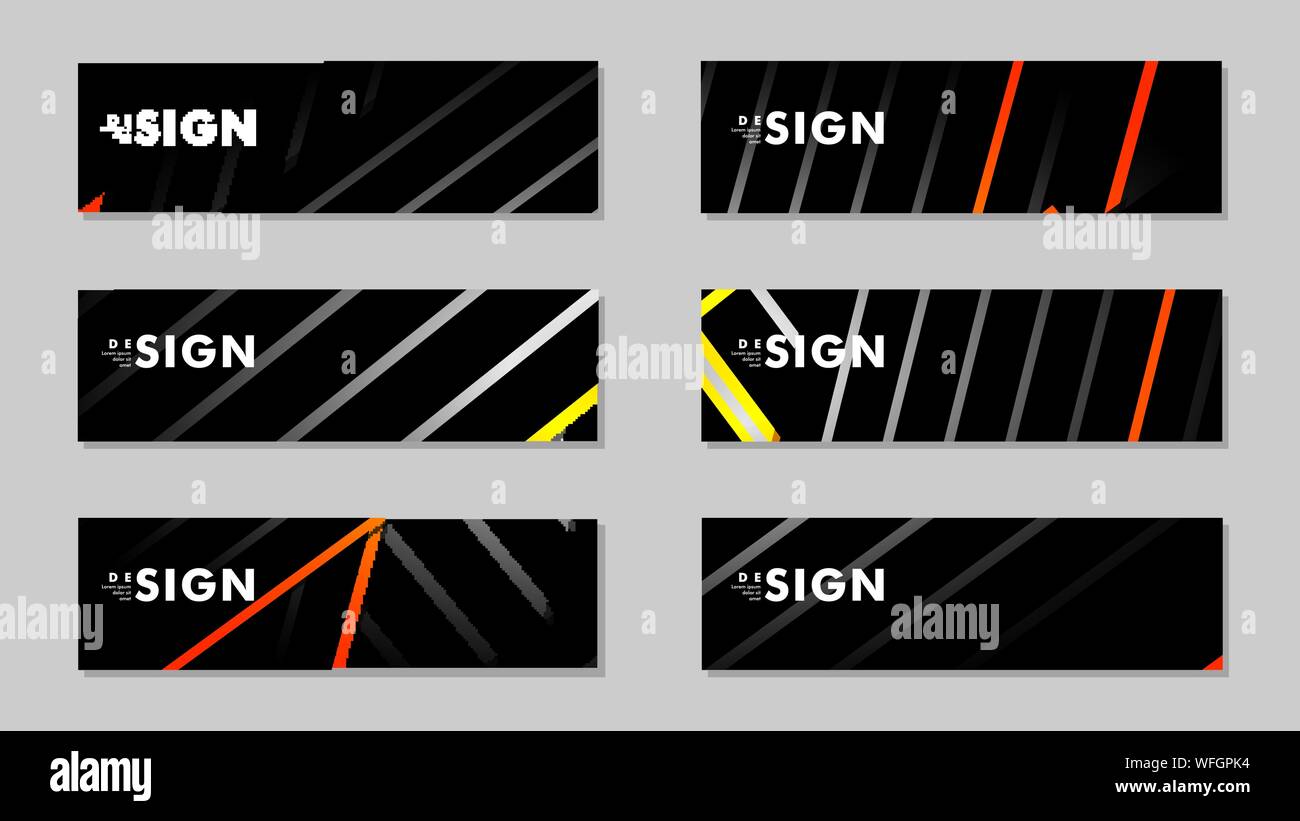 A set of modern vector banners with a line background Stock Vector ...