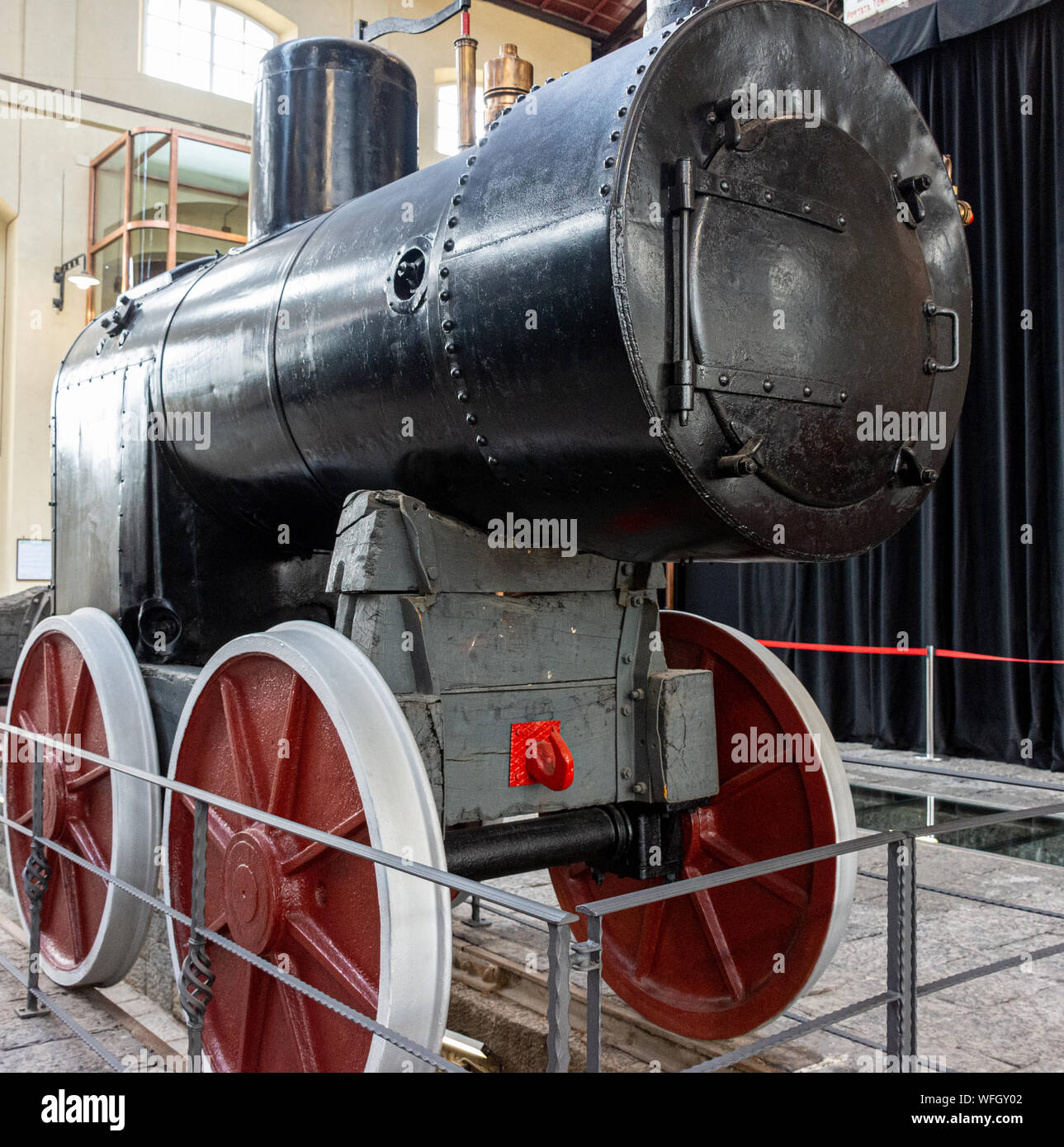 Details of restored antique steam locomotive Stock Photo - Alamy