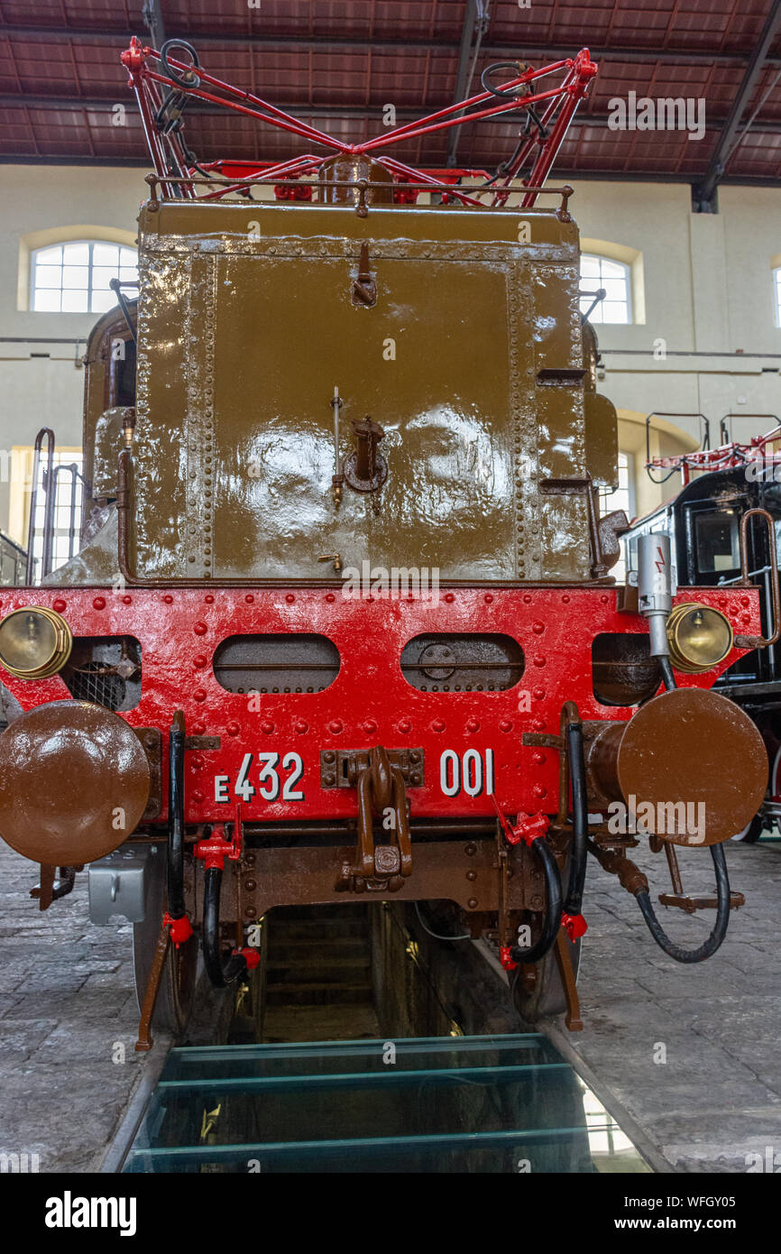 Old restored electric locomotive, details Stock Photo - Alamy