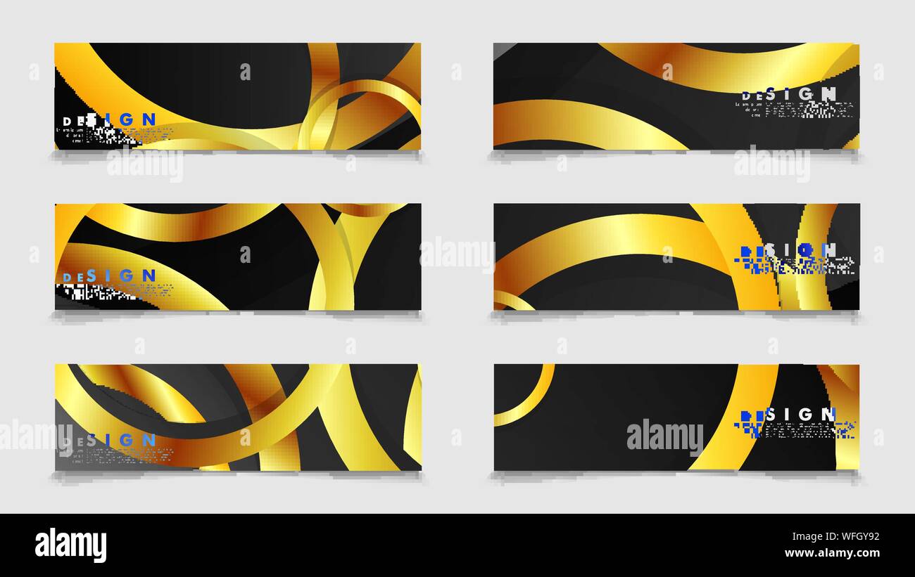 Banners with abstract metal vector backgrounds with luxurious shiny ...