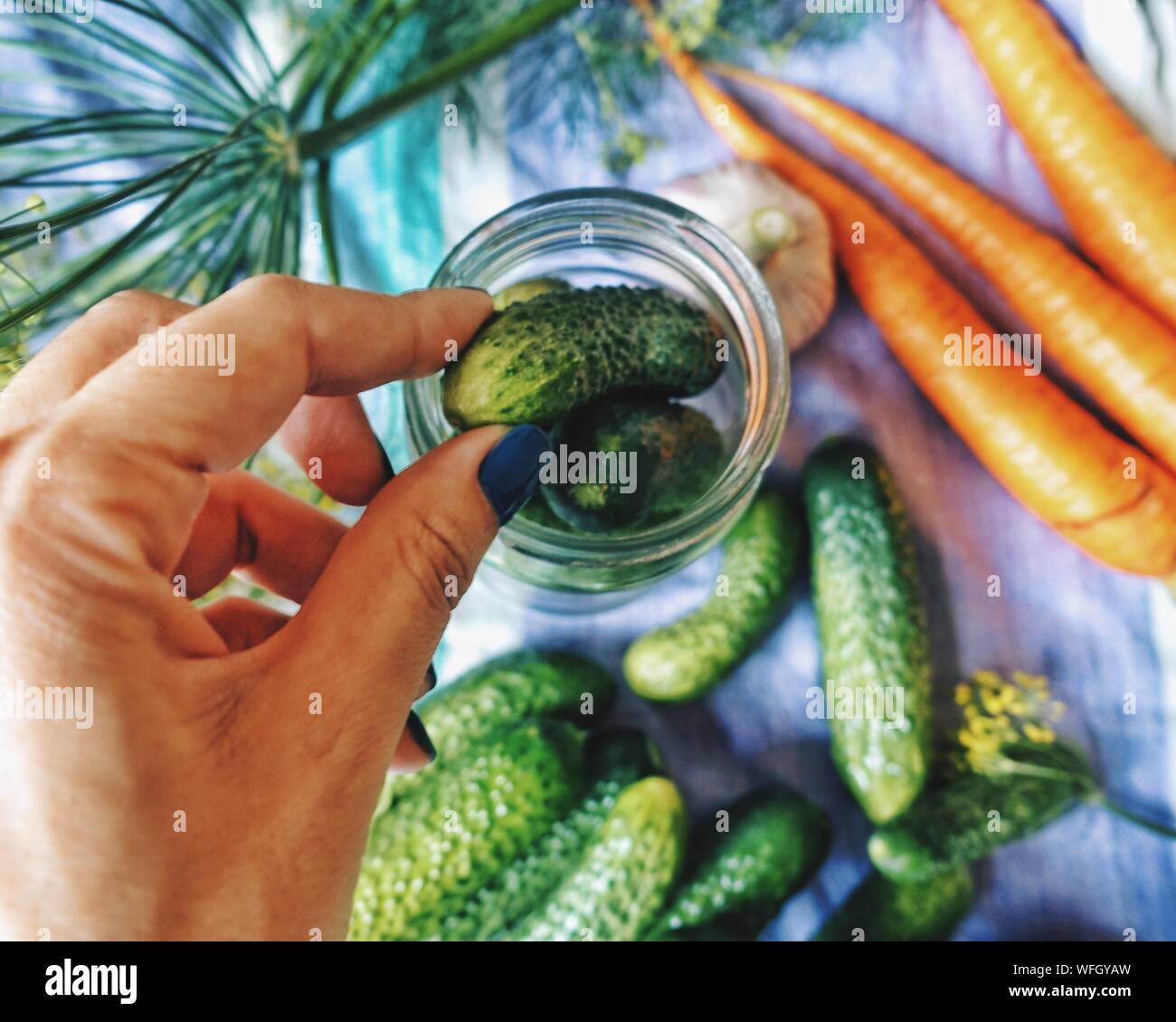 Woman making pickles hi-res stock photography and images - Alamy