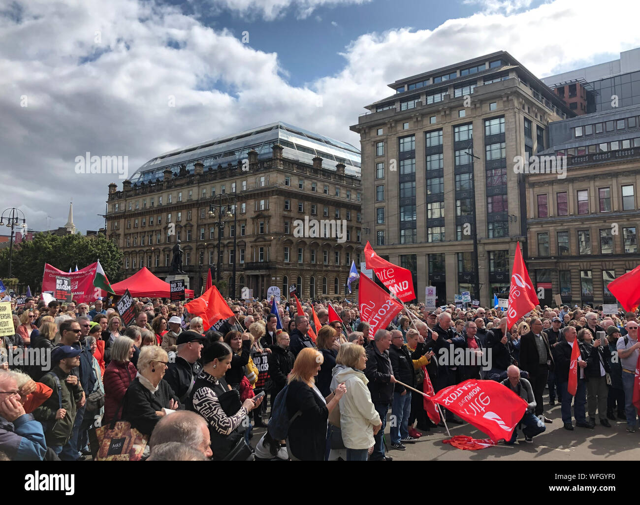 Protesters in st george square hi-res stock photography and images - Alamy