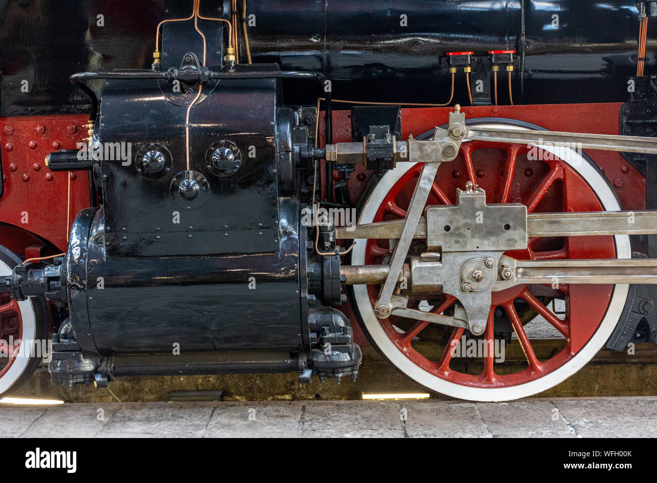 Details of restored antique steam locomotive Stock Photo - Alamy