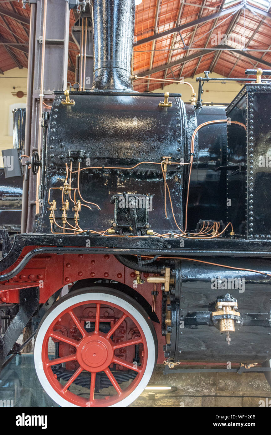 Details of restored antique steam locomotive Stock Photo - Alamy