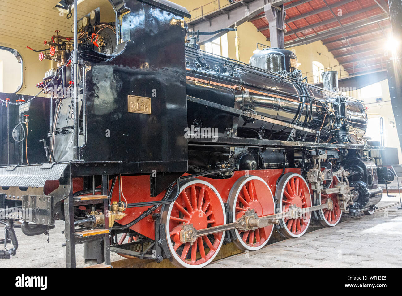 Details of restored antique steam locomotive Stock Photo - Alamy