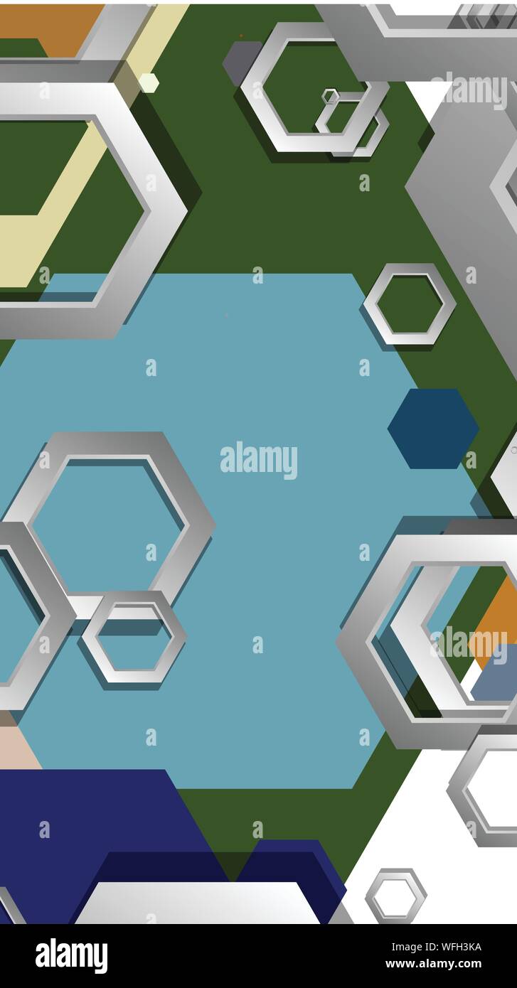 Abstract geometric background with hexagon, middle ages color ...