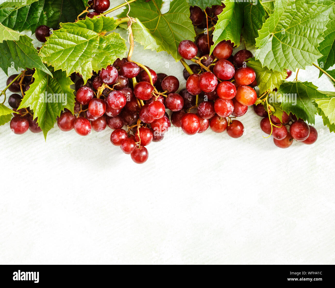 Bunches of red grapes on a white background Stock Photo - Alamy