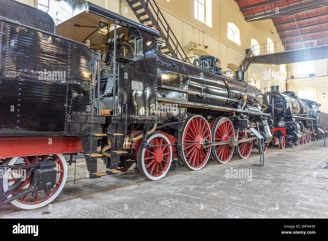 Details of restored antique steam locomotive Stock Photo - Alamy