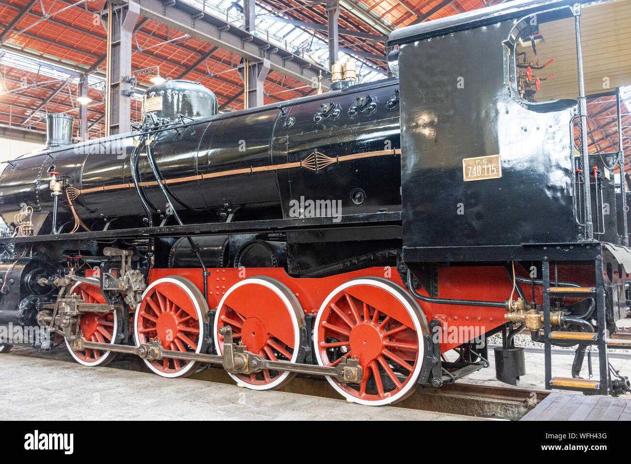 Details of restored antique steam locomotive Stock Photo - Alamy