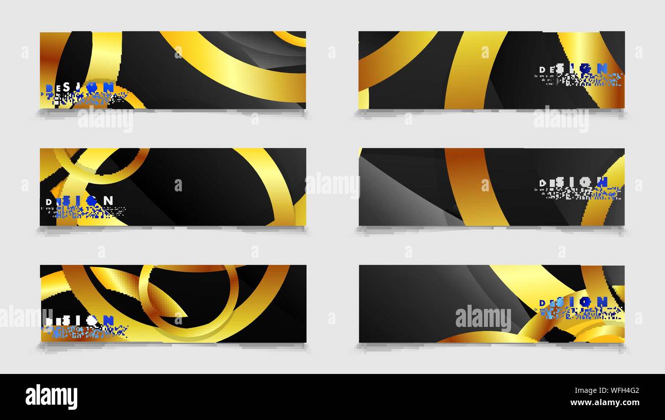Banners with abstract metal vector backgrounds with luxurious shiny ...