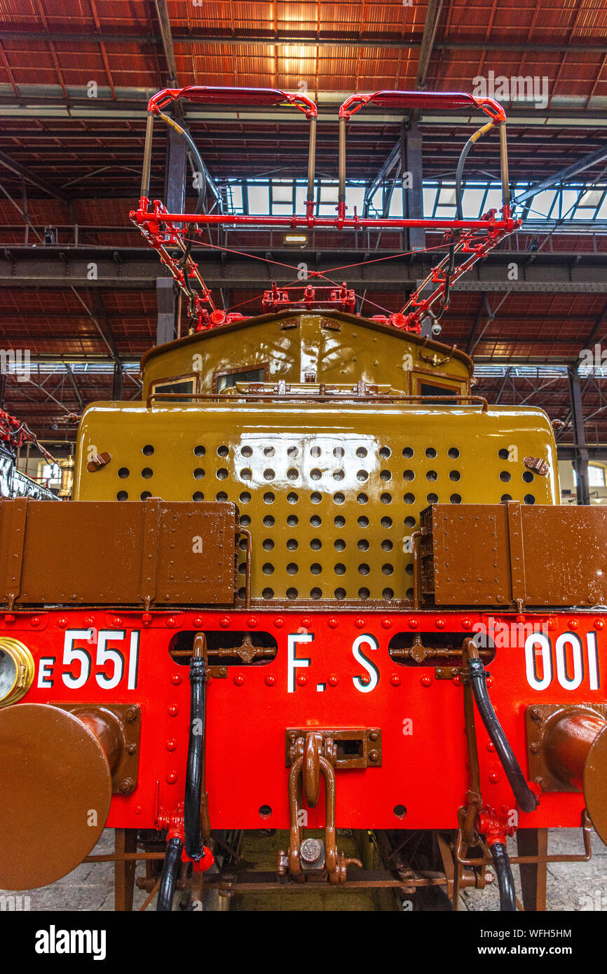 Old restored electric locomotive, details Stock Photo - Alamy