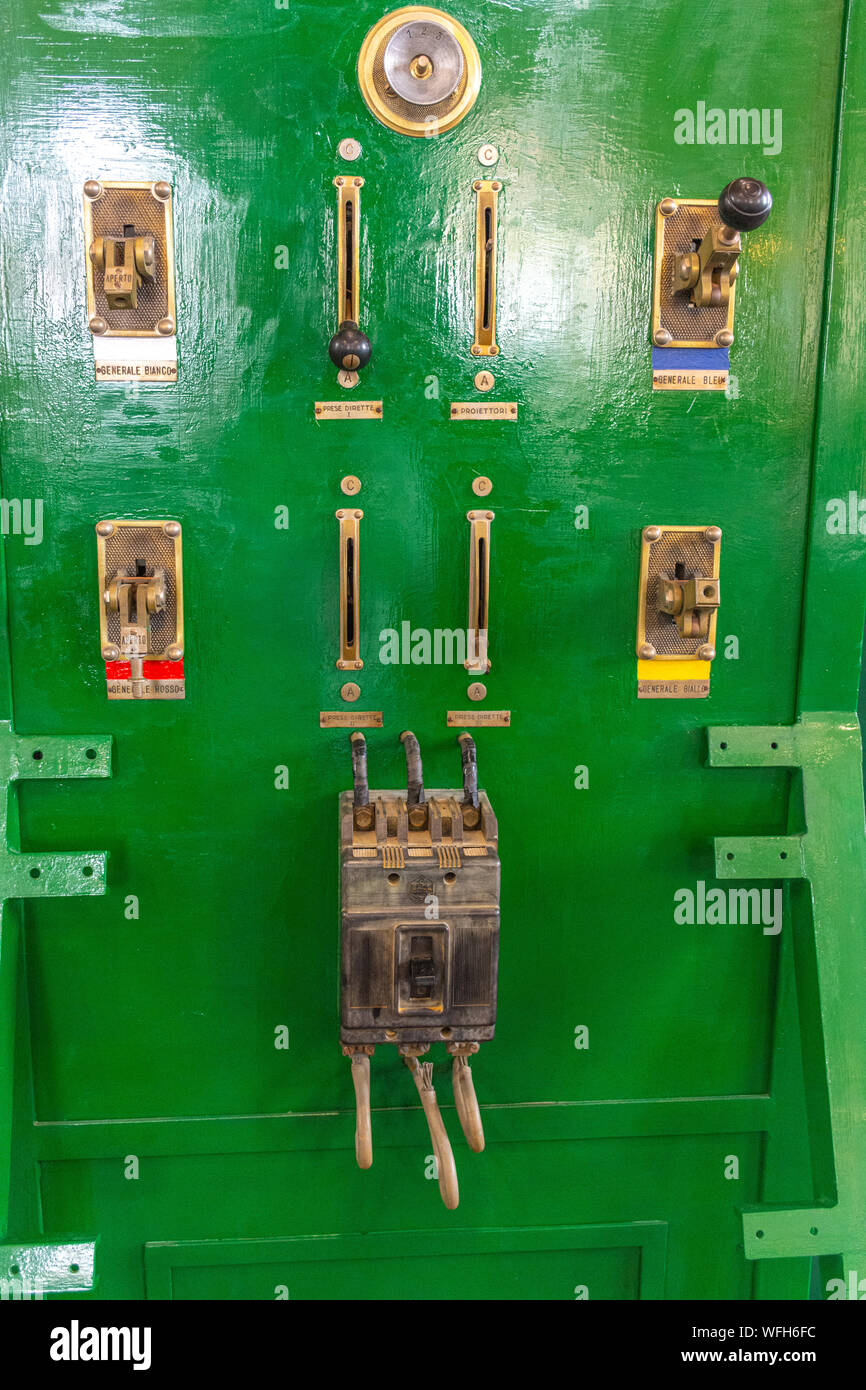 Ancient mechanisms for the remote control of steam trains Stock Photo ...